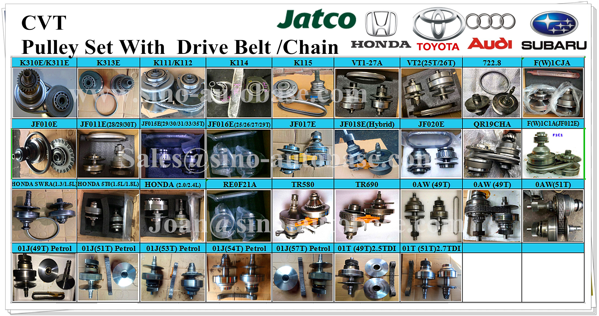 TOYOTA CVT Pulley Set & Chain